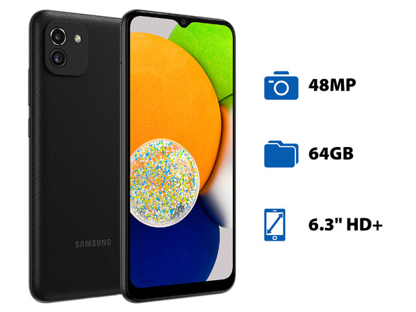 Smartphone Samsung Galaxy A03: Procesador Octa-Core (hasta 1.60 GHz ...