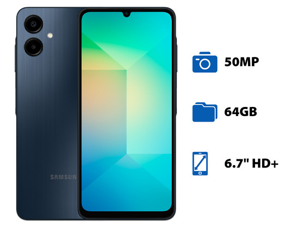 Smartphone Samsung Galaxy A06: Procesador Octa Core (2.0 GHz), Memoria ...