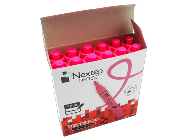 Resaltador Nextep, Color Rosa, paquete con 12 piezas.