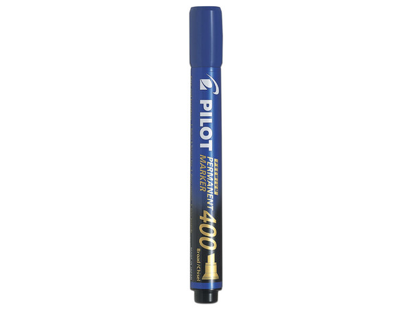 Marcador Permanente Pilot 400, Punta tipo Cincel, 12 piezas, Color Azul.