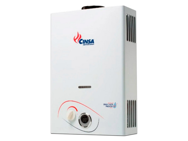 Boiler de Paso CINSA CIN-06 B, Gas LP, 6 Litros, con Display. Color Blanco