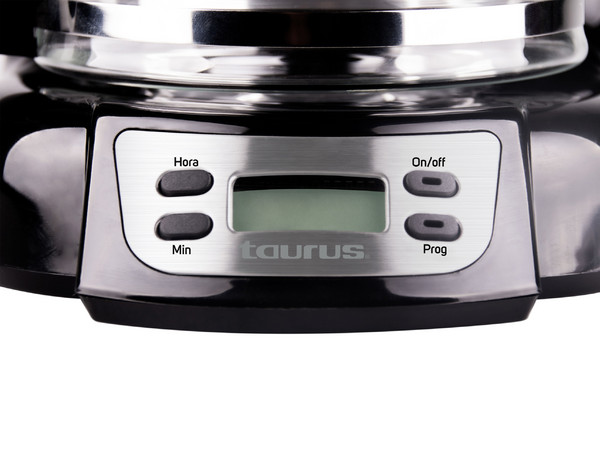 Cafetera digital Taurus Velvet digital, 12 tazas, Color negro.