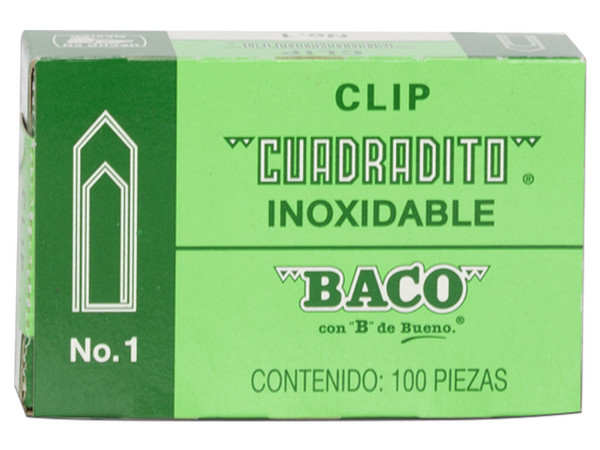 Caja de clips Baco Cuadradito, 100 Piezas.