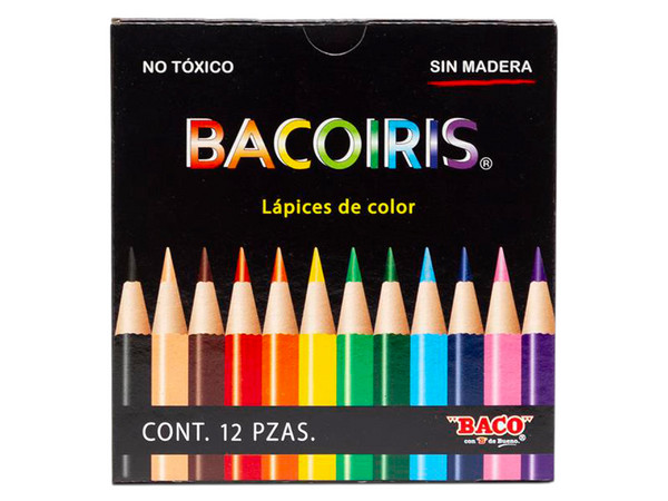 Colores BACO Bacoiris, Cortos, 12 pzas, Colores Varios.