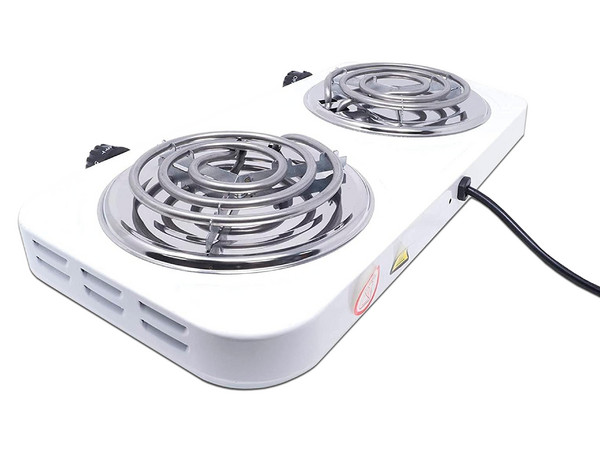 Parrilla Eléctrica MAYWARE, 2 Quemadores, 2000W.