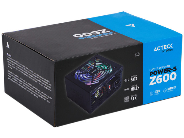 Fuente de Poder Acteck Integra Power-S Z600 de 600W, ATX.