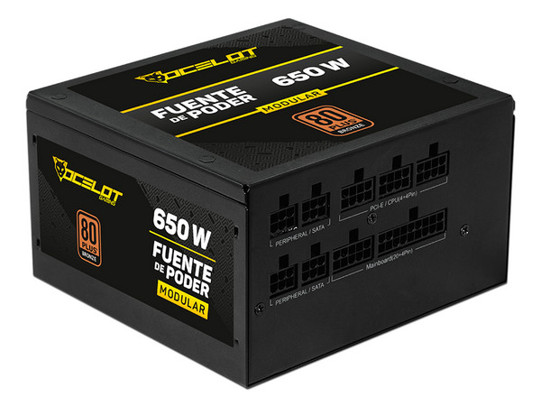 Fuente de Poder Modular Ocelot Gaming de 650W, ATX, 80 PLUS Bronze.