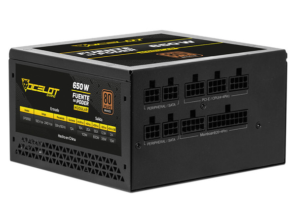Fuente de Poder Modular Ocelot Gaming de 650W, ATX, 80 PLUS Bronze.