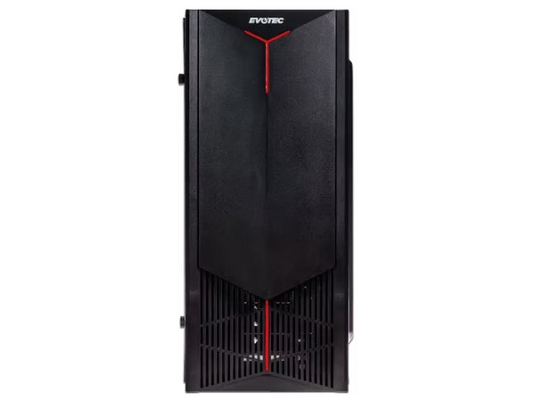 Gabinete Evotec (EV-1025) MATX, incluye fuente de 500W, 2 puertos USB 3.0, color negro.