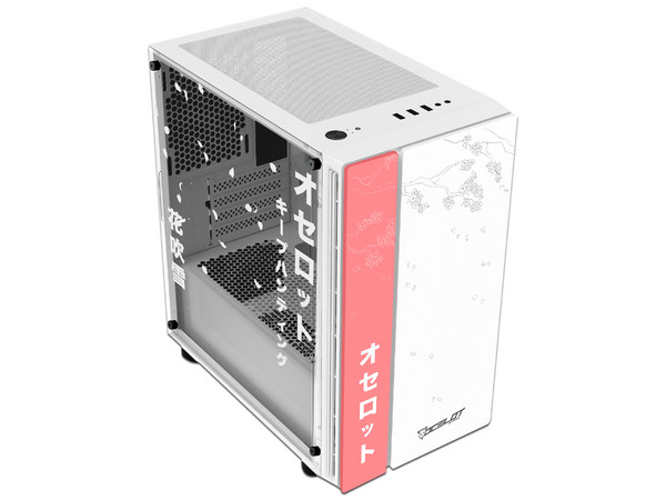 Gabinete Ocelot Gaming Hanami, Micro-ATX, Cristal templado, No incluye fuente de poder. Color Rosa.