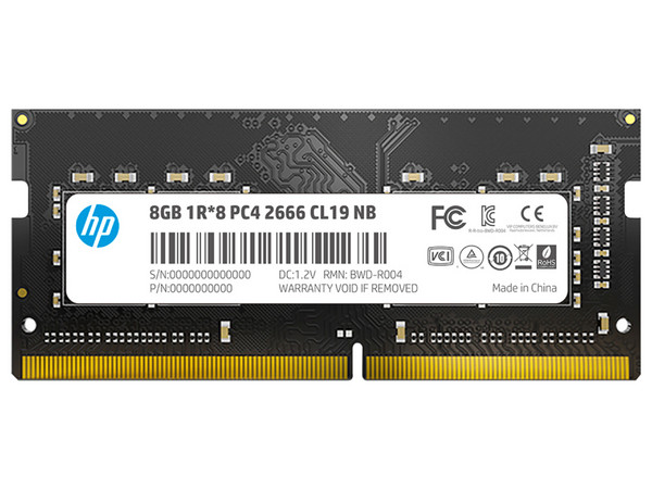 Memoria SODIMM HP 7EH98AA DDR4 PC4-21300 (2666MHz) CL19, 8GB.