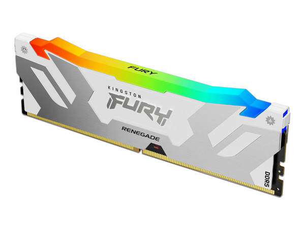 Memoria DIMM Kingston FURY Renegade White RGB, DDR5 6400MT/s, CL32, 16GB.