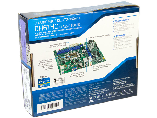 T. Madre Intel DH61HO, ChipSet Intel H61 Exp., Soporta: Core i7/i5/i3 ...