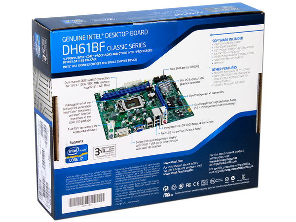 T. Madre Intel DH61BF, ChipSet Intel H61 Exp., Soporta: Core i7, Core ...