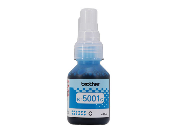 Botella de Tinta Brother, Color Cian, Modelo: BT5001C.