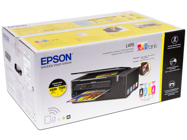 Multifuncional Epson EcoTank L495, Impresora, Copiadora y Escáner, con ...