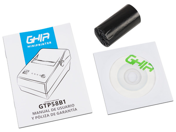 Miniprinter Térmica para Recibos GHIA GTP58B1, USB. Color Negro.