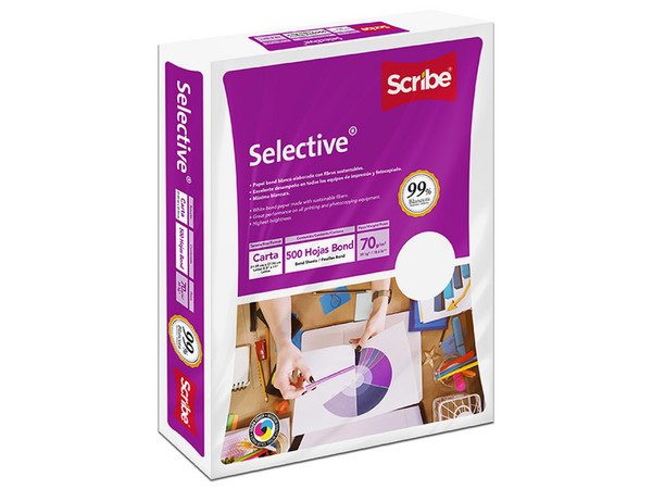 Papel Cortado Scribe Selective tamaño Carta, 99% Blancura, Paquete con ...