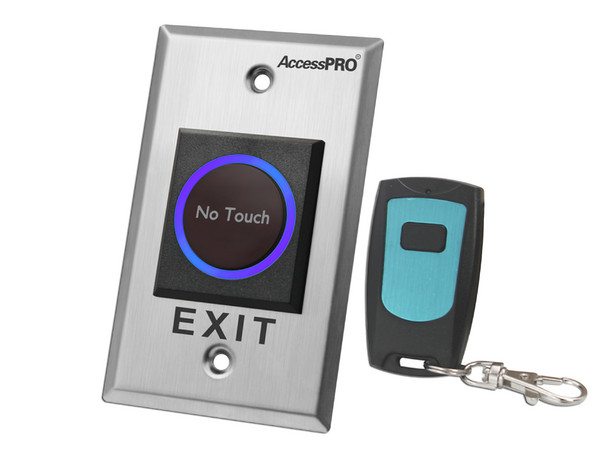 Botón de Salida sin Contacto AccessPRO ACCESK1LTR Con control remoto de Acero inoxidable.