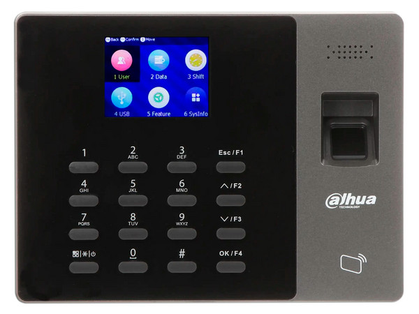Control de acceso Dahua ASA1222G con capacidad de 1000 usuarios y 2000 huellas. Ethernet, USB.