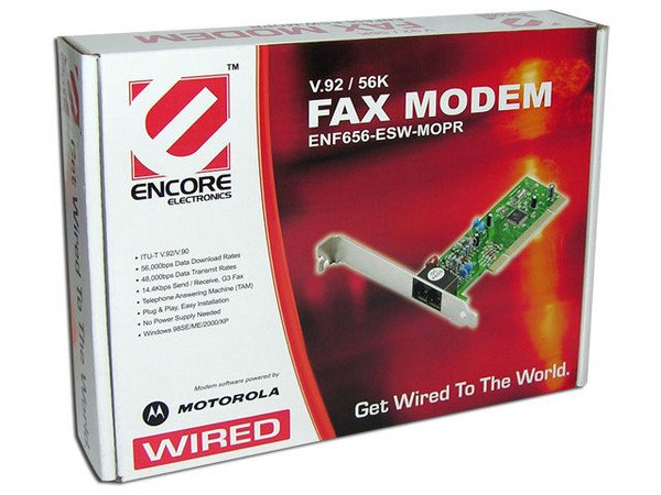Fax/Módem Encore de 56K, v.92, PCI