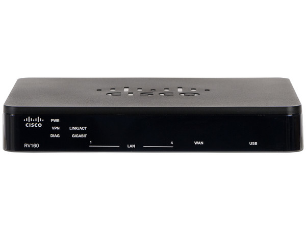Ruteador Cisco RV160-K9-NA VPN con WAN Gigabit dual.