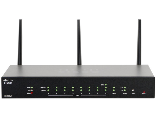 Ruteador VPN Cisco RV260W-A-K9-NA de doble banda, Wireless ac (Wi-Fi 5 ...
