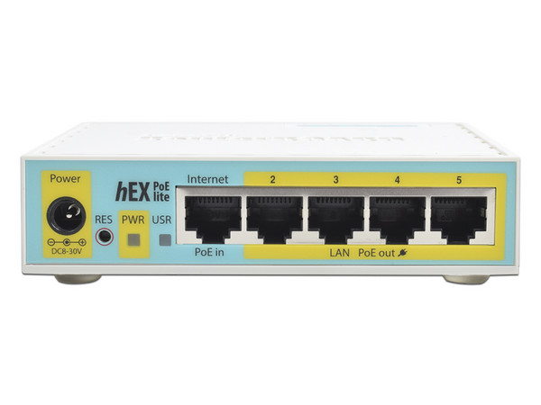 Ruteador MikroTik hEX PoE Lite de 5 puertos Gigabit Ethernet 10/100 ...