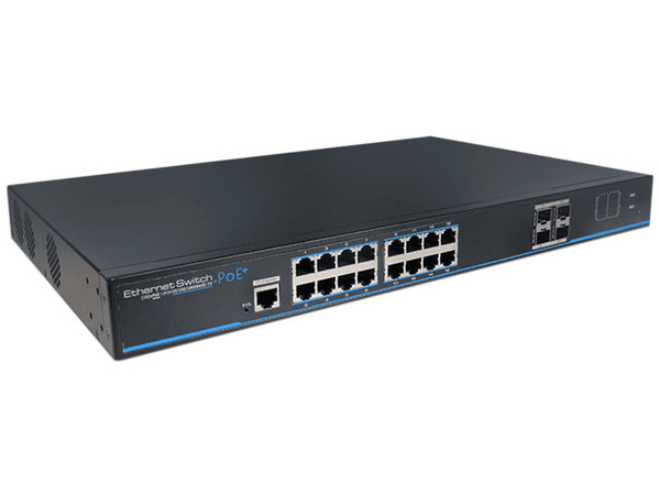 Switch Gigabit Utepo de 16 puertos 10/100/1000Base-T Mbps, 4 puertos SFP.