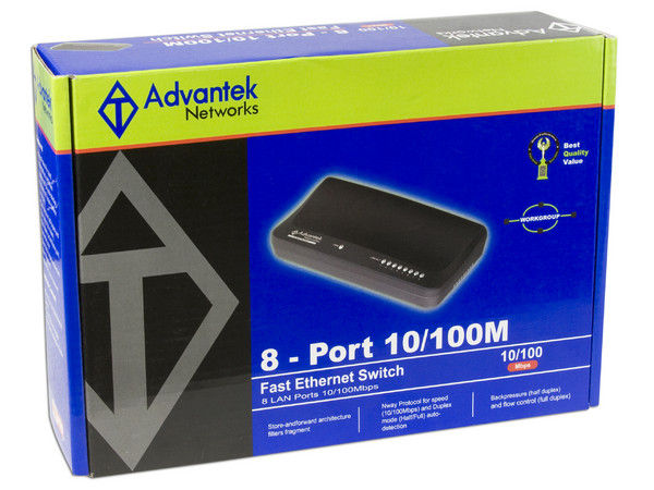 Switch Advantek Networks de 8 Puertos 10/100Mbps