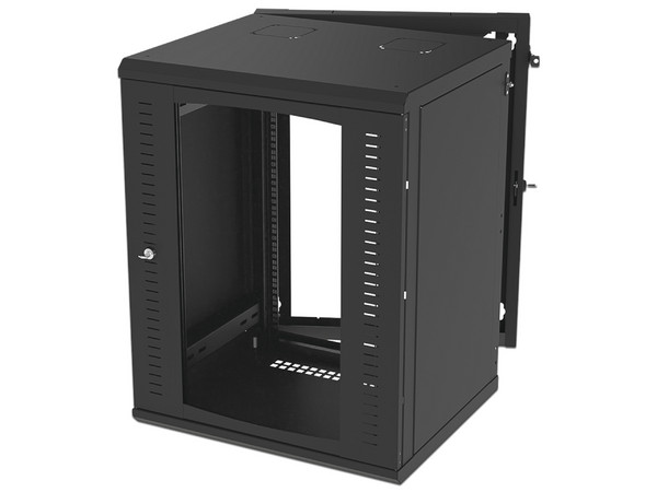 Gabinete Abatible LinkedPro SR-1916-GAP-V4 de Pared con Marco trasero, Rack 19" de 16U, Ventana ...