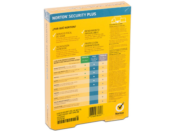 Norton Security Plus Antivirus para 3 Dispositivos, (1 año).