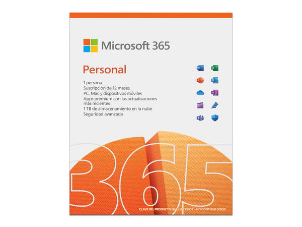 Microsoft 365 Personal Para 1 Usuario, Español Latinoamérica, Medialess ...