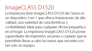 Multifuncional Canon imageCLASS D1520: Impresora Láser Monocromática ...