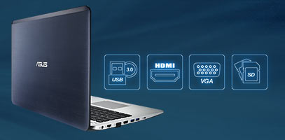 Laptop ASUS X555QG: Procesador AMD A10 9600p (hasta 3.3 GHz), Memoria de 8GB DDR3L, Disco Duro ...