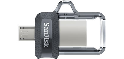 Unidad Flash USB 3.0/microUSB Sandisk Ultra Dual Drive m3.0, OTG de 64 GB.