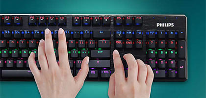 Teclado Mecánico PHILIPS Momentum G403, Ambiglow con 7 modos, USB ...
