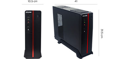 Gabinete Evotec EV-1011 Micro-ATX con fuente de 600W. Color Negro/Rojo.