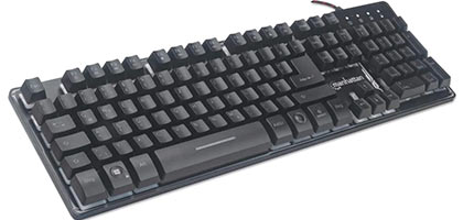 Teclado gamer Manhattan, con retroiluminación RGB, USB, (Versión Español).