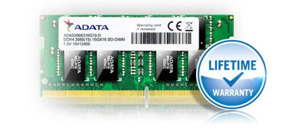 Memoria SODIMM ADATA Premier, DDR4 PC4-21300 (2666MHz), CL19, 16GB.