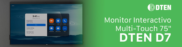 Pantalla interactiva multi-touch DTEN D7 de 75", Resolución 3840 x 2160 (Ultra HD 4K ...