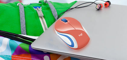 Mini Mouse Óptico Inalámbrico Logitech M187, USB. Color Azul.