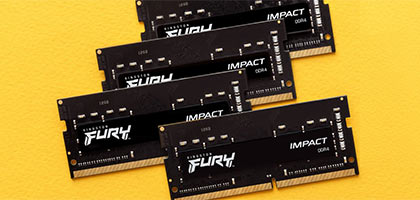Memoria SODIMM Kingston FURY Impact DDR4 PC4-25600 (3200MHz), CL20, 16GB.