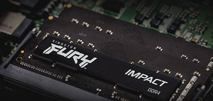 Memoria SODIMM Kingston FURY Impact DDR4 PC4-25600 (3200MHz), CL20, 16GB.