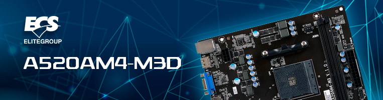 T. Madre ECS A520AM4-M3D, Chipset AMD A520, Segmento: Básico, Soporta ...