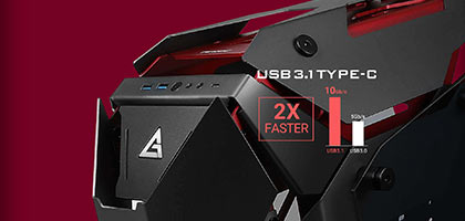 Gabinete Gamer Antec Torque, E-ATX, Color Negro/rojo, (sin fuente de ...