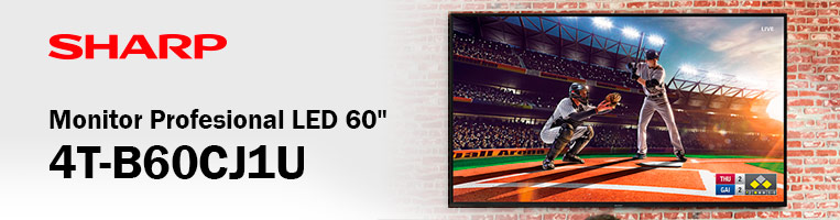 Monitor Profesional LED Sharp 4T-B60CJ1U de 60", Resolución 3840 x 2160 ...