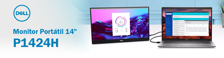 Monitor Portátil LED DELL P1424H de 14", Resolución 1920 x 1080 (Full ...