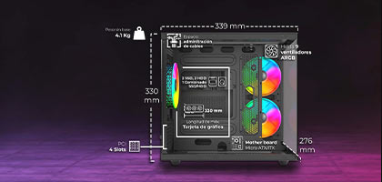 Gabinete Gamer Balam Rush Tank Pro Evo GM955, Mini Tower, Micro-ATX ...