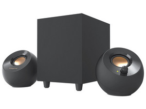 Bocinas Creative Pebble con subwoofer, Alambrico 2.1, 8W. Color Negro